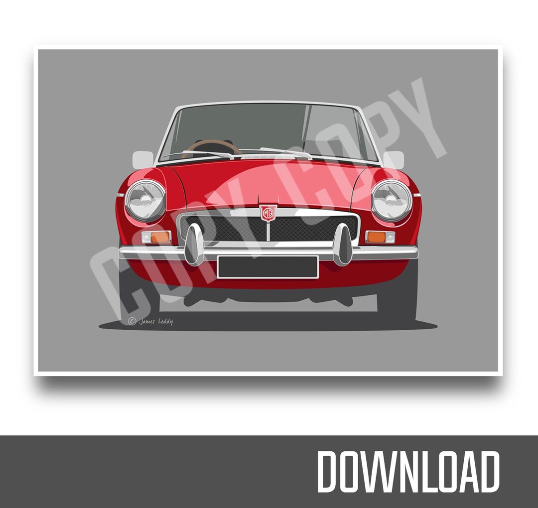 MGB Roadster Print 'download' Only, Size A4, Four Colours Included ...
