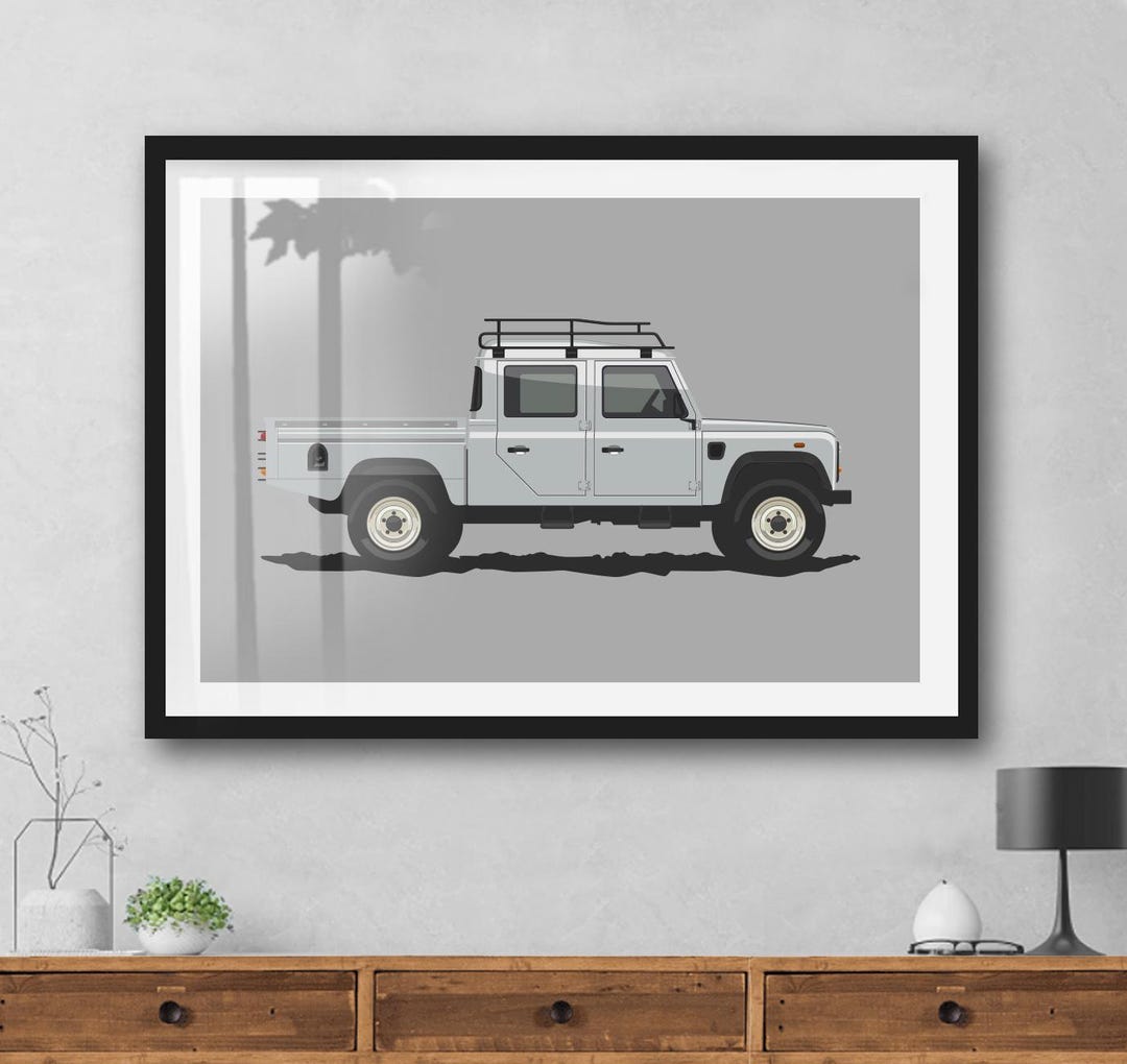 Land Rover Defender 130 Artwork , Add Reg & Colour, Frame Not Included ...