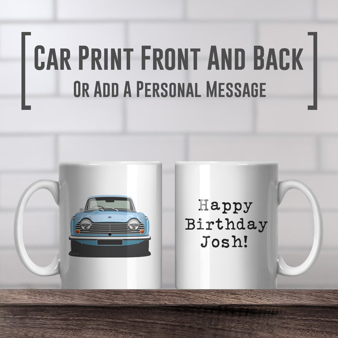 Triumph TR4 Coffee Mug, Add Colour and Reg, Print, Gift, Fathers Day ...