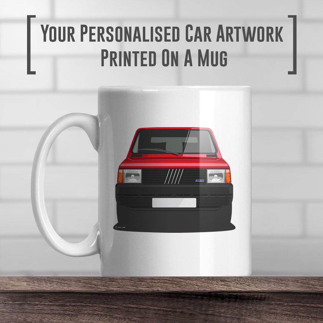 Fiat Panda Mk2 Coffee Mug, Add Colour and Reg, Print, Classic Car Gift ...