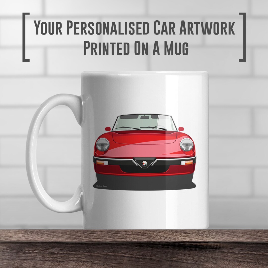 Alfa Romeo Spider Mk 2 Coffee Mug, Customisable, Print, Gift, Fathers ...