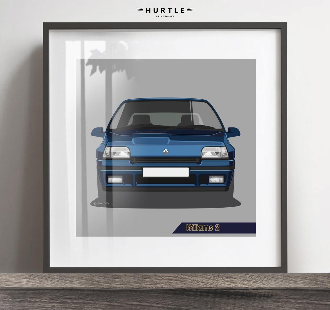 Renault Clio Williams Artwork Print, Add Reg & Colour, Frame Not ...