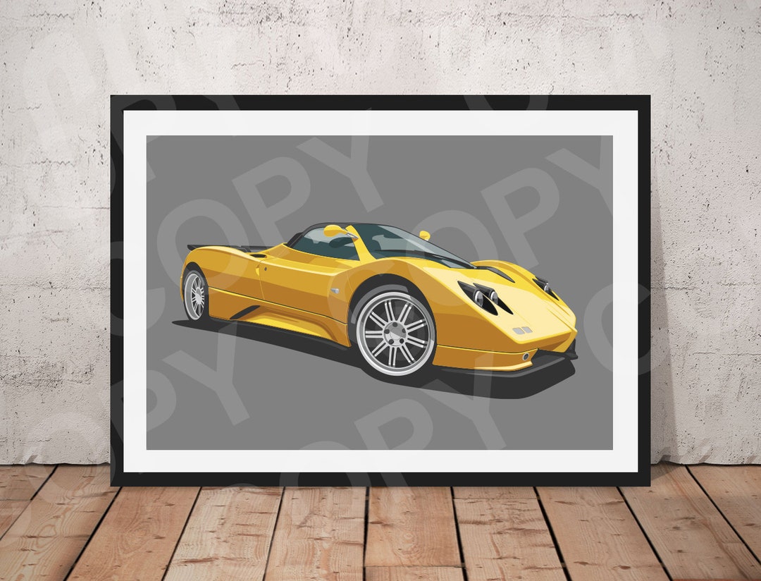 Pagani Zonda Artwork Print, Add Reg & Colour, Frame Not Included, Wall ...