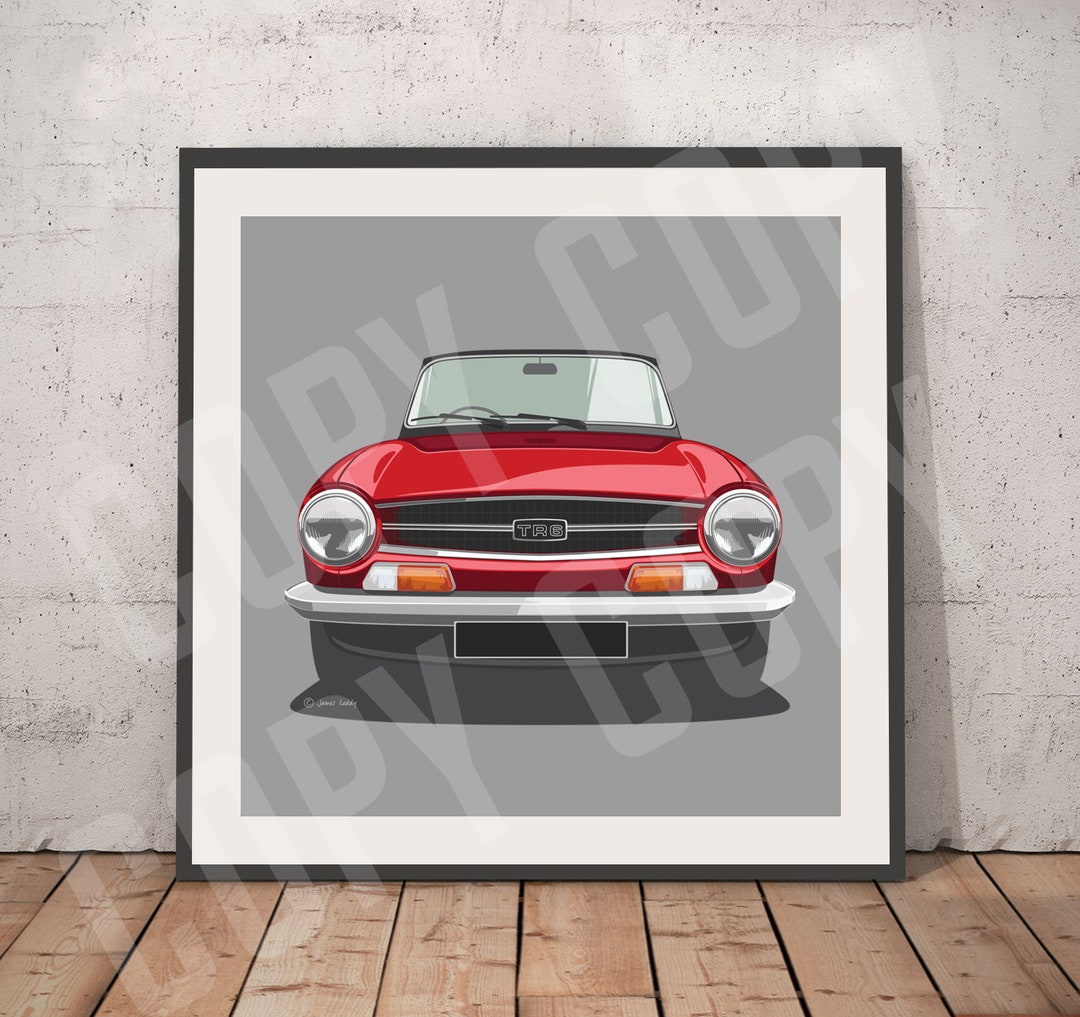 Triumph TR6 Artwork, Add Reg & Colour, Frame Not Included, Wall Print ...
