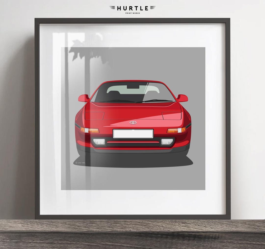 Toyota MR2 Artwork Print, Add Reg & Colour, Frame Not Included, Wall ...