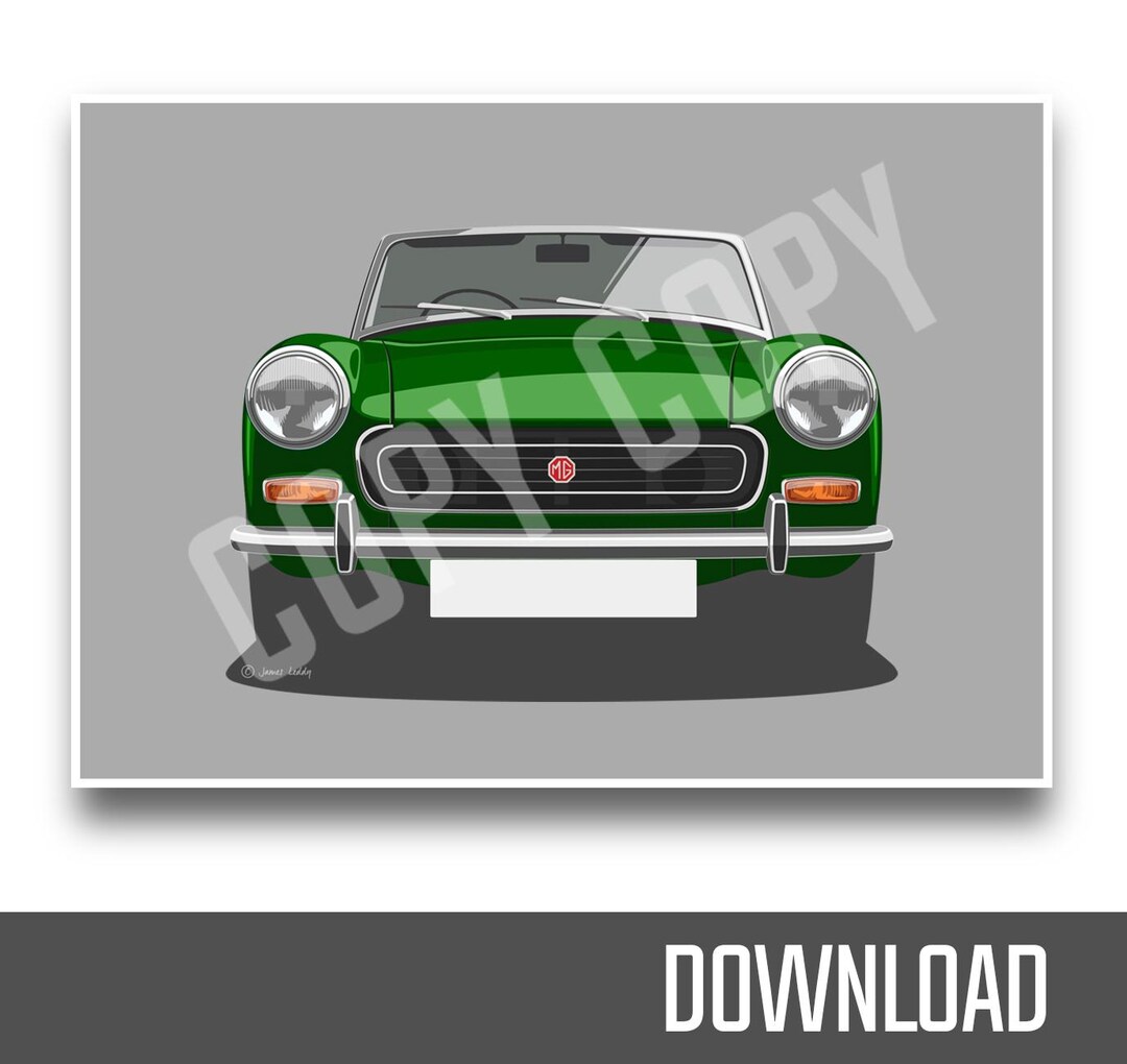MG Midget Print 'download' Only, Size A4, Three Colours Included, Other ...