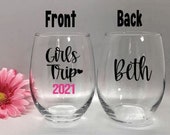 Girls Trip Wine Glass Girls Weekend Wine Glass Girls Vacation | Etsy