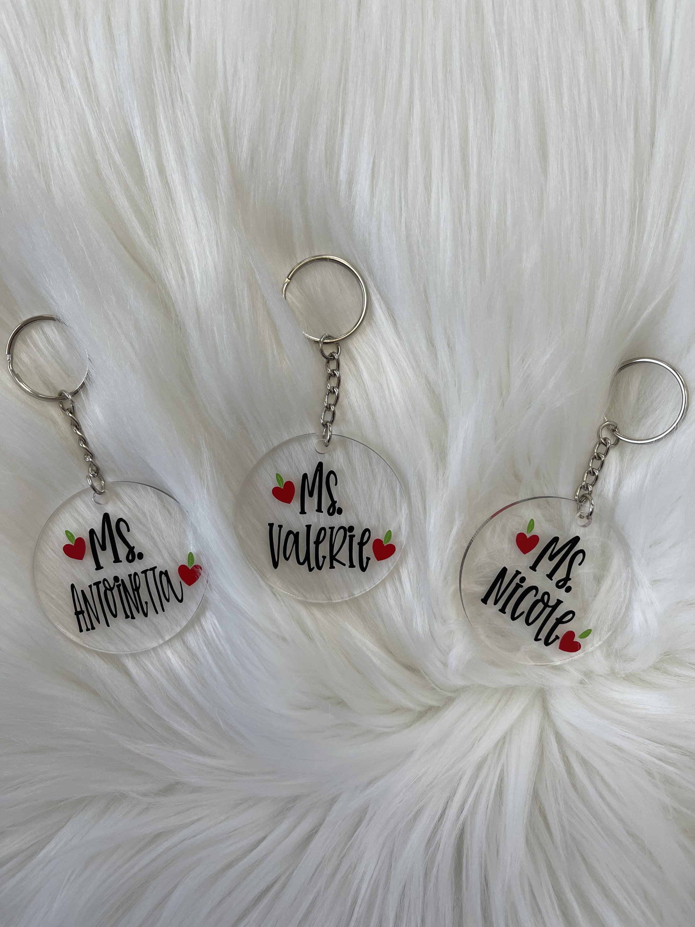 Personalized Teacher Keychains Apple Keychains Custom Acrylic - Etsy