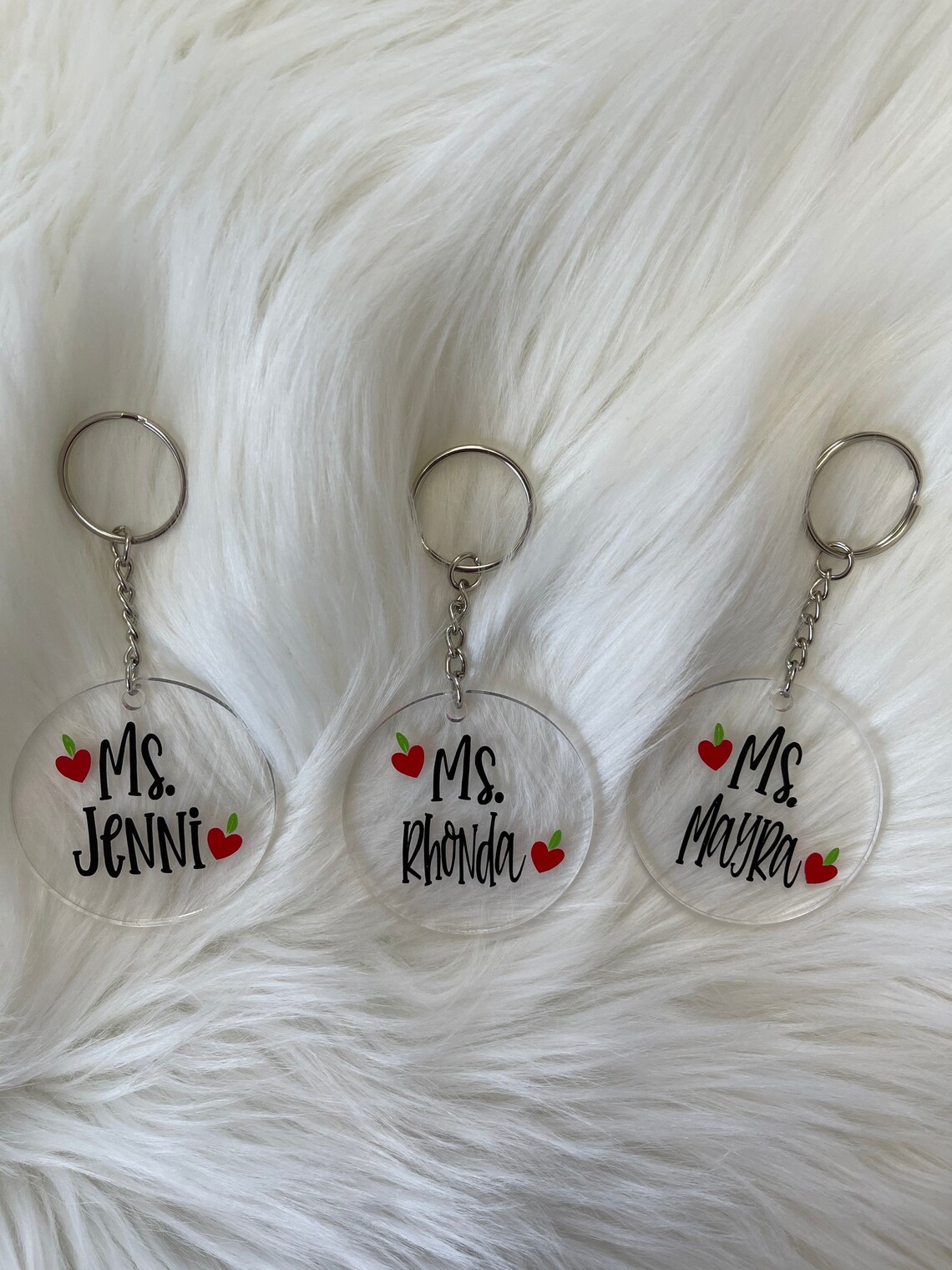Personalized Teacher Keychains Apple Keychains Custom Acrylic - Etsy