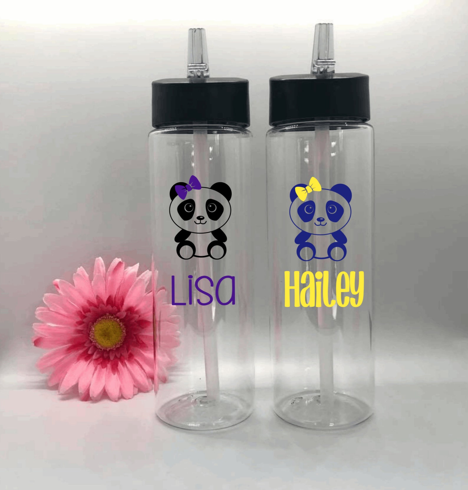 Personalized Panda Water Bottle Custom Fitness Bottle Panda - Etsy