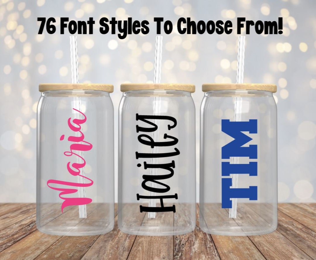 Personalized Iced Coffee Glass Cup | 16oz Tumbler With Lid and Straw ...