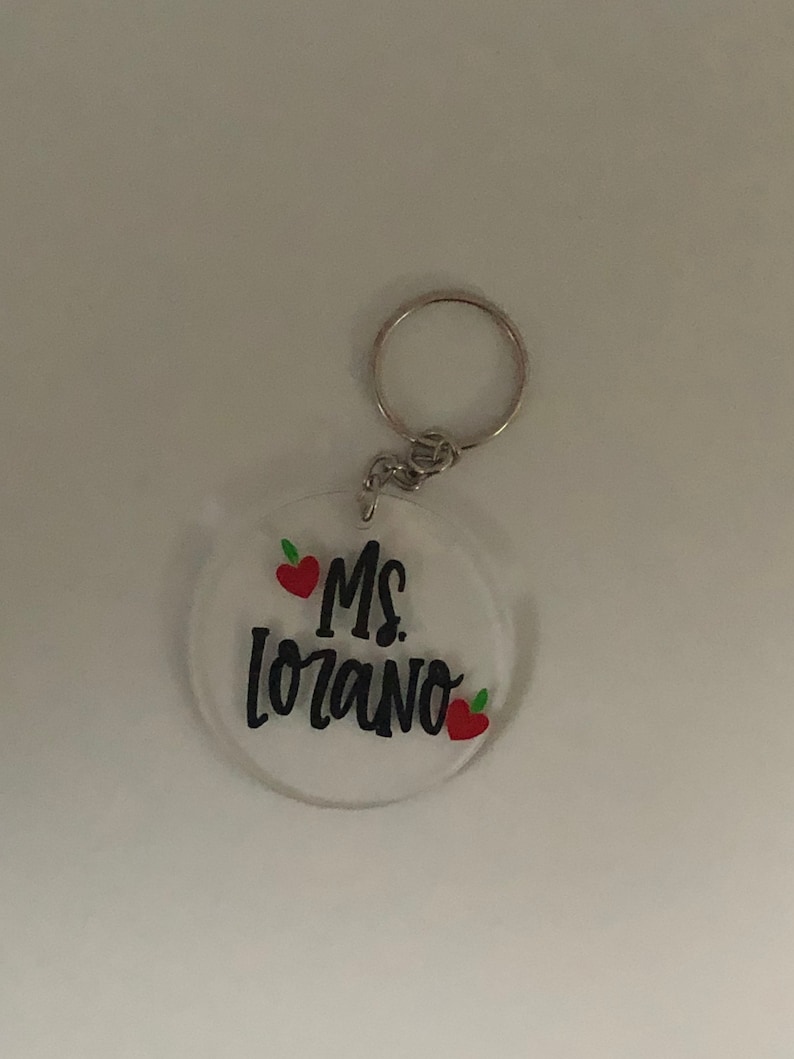Personalized Teacher Keychains Apple Keychains Custom Acrylic - Etsy