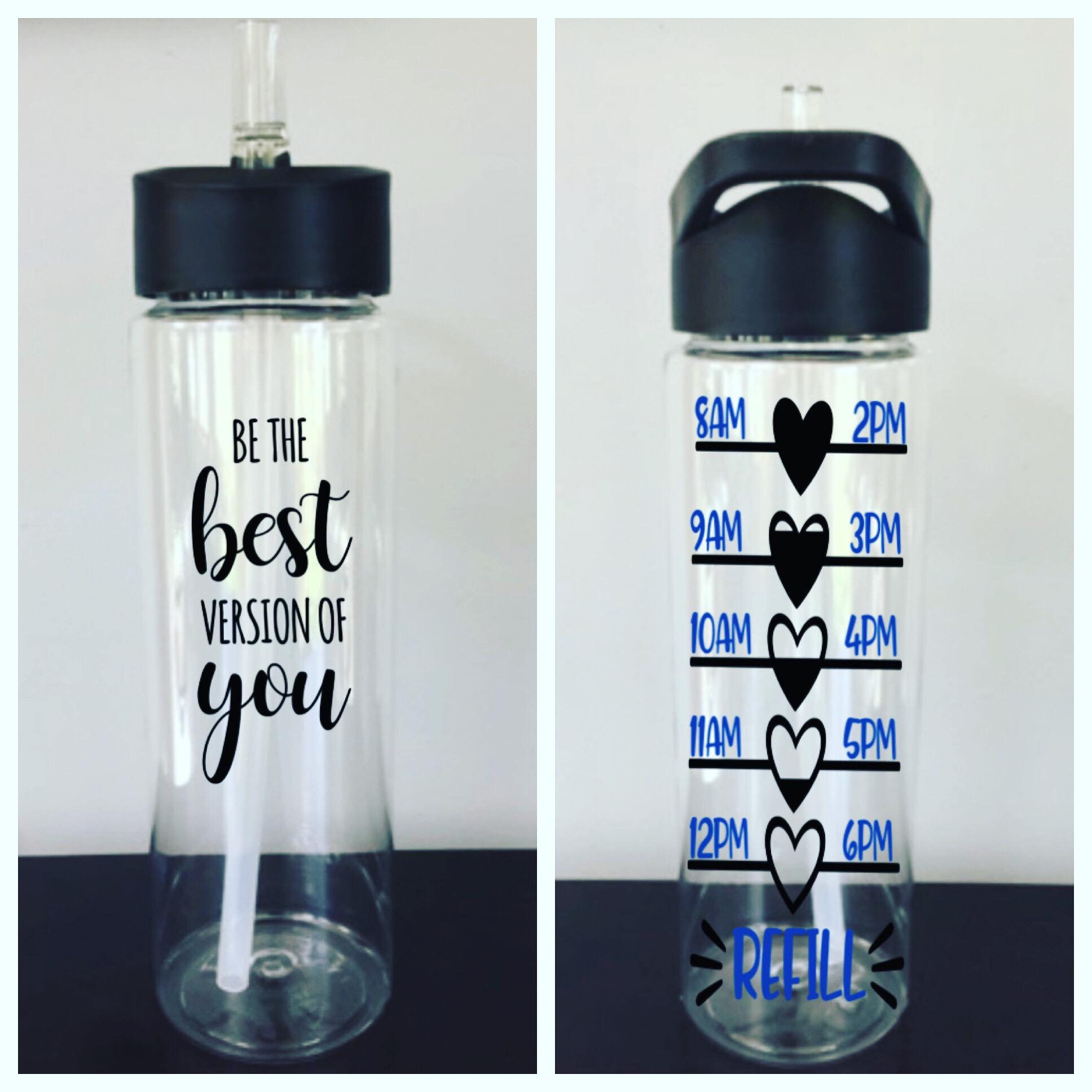 Custom Water Bottle Tracker Motivational Time Tracker 24 oz | Etsy