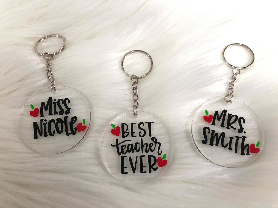 Personalized Teacher Keychains Apple Keychains Custom Acrylic Keychains ...