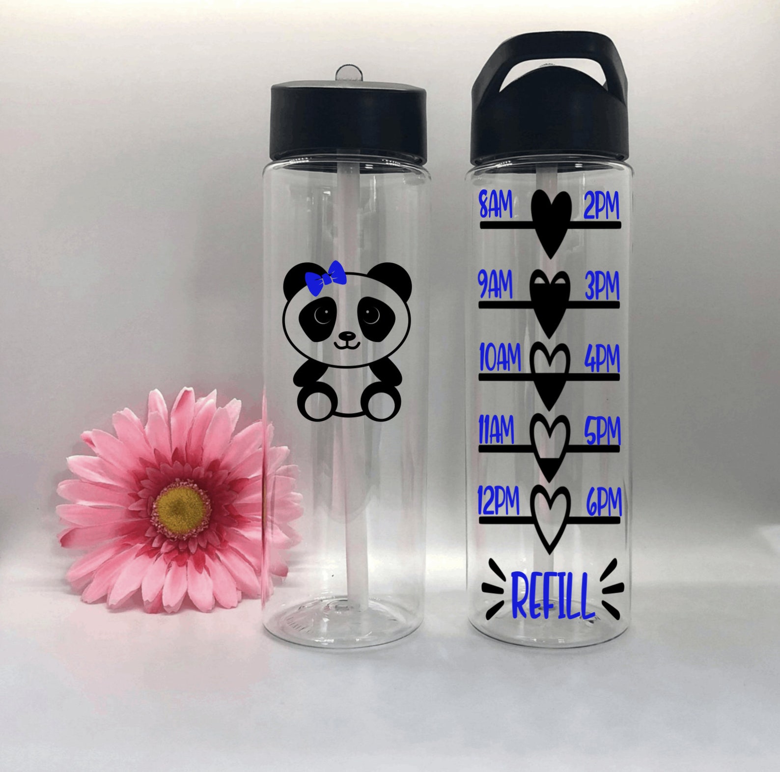 Panda Water Bottle Water Tracker Panda Lover Panda Birthday ...