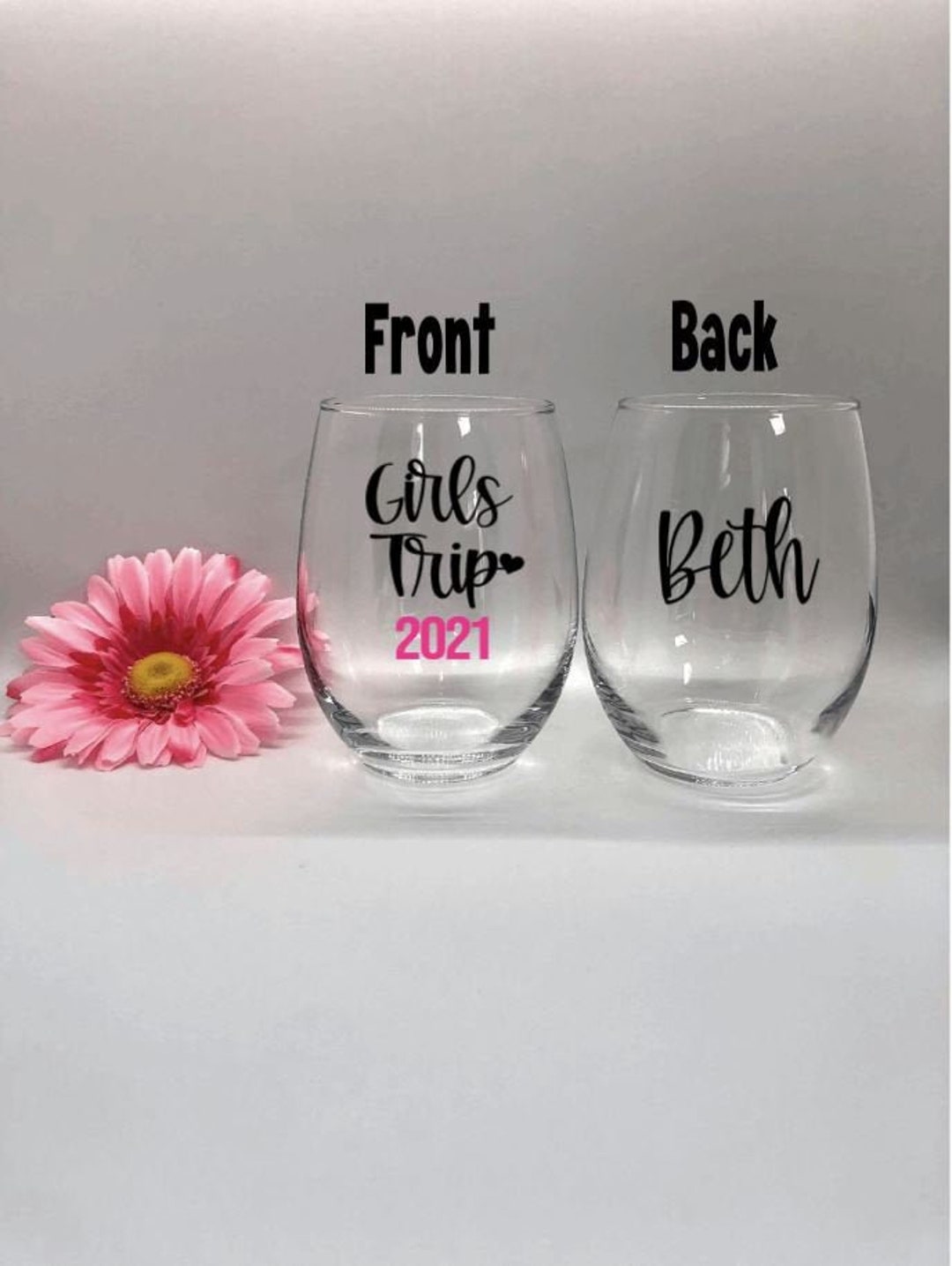 Girls Trip Wine Glass Girls Weekend Wine Glass Girls Vacation Custom Wine Glass Bachelorette