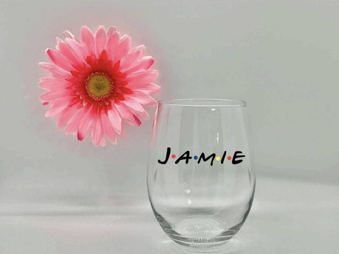 Personalized Friends Stemless Wine Glass Friends Theme Wine Glass ...