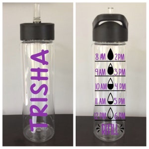 Personalized Water Bottle With Name and Water Tracker Motivational Time ...