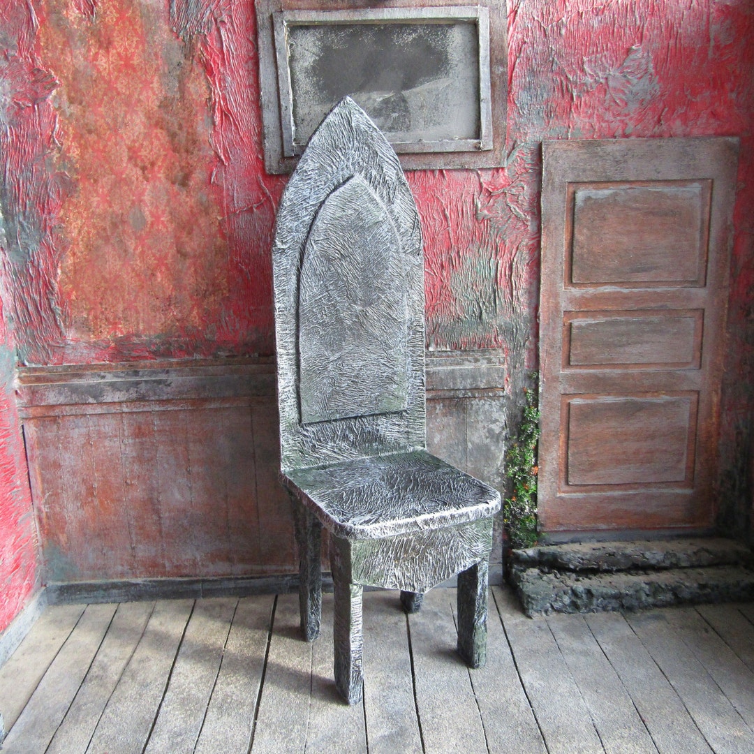 1:6 Scale Dollhouse Miniature Gothic Throne Chair - BJD Doll Furniture ...