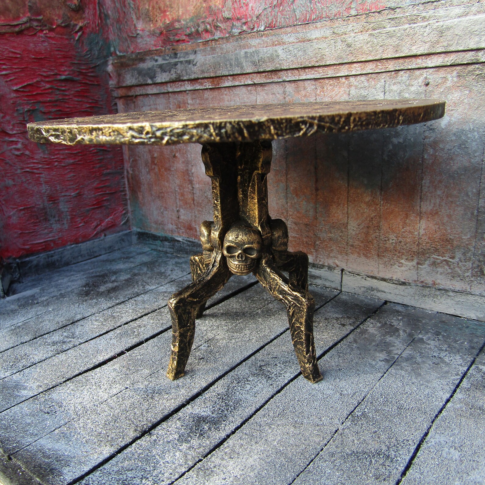 Haunted Dollhouse Table Miniature Items for Halloween Handmade Gothic ...
