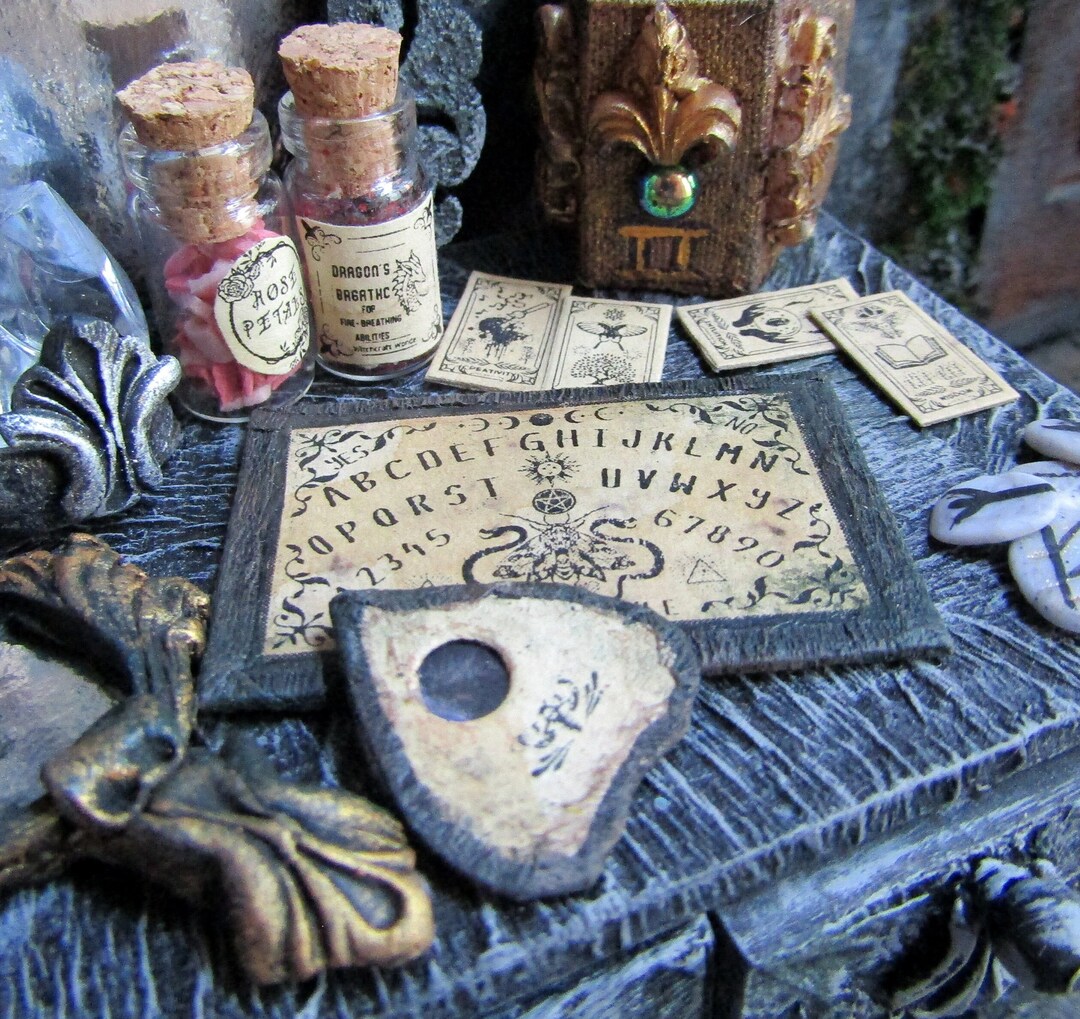 Miniature Ouija Board Halloween Dollhouse Witch Diorama Spirit Occult ...