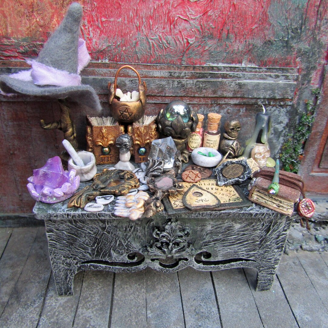 Lot Miniature Witch Accessories Halloween Diorama Haunted Miniatures ...