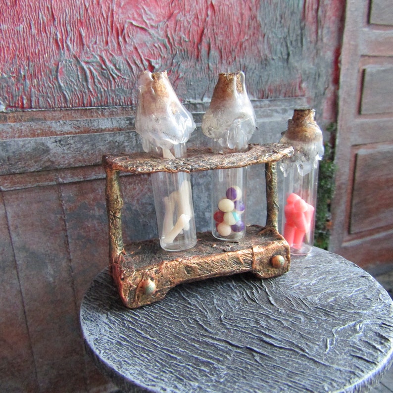 Handmade Miniature Test Tubes With Stand: Dollhouse Alchemist ...