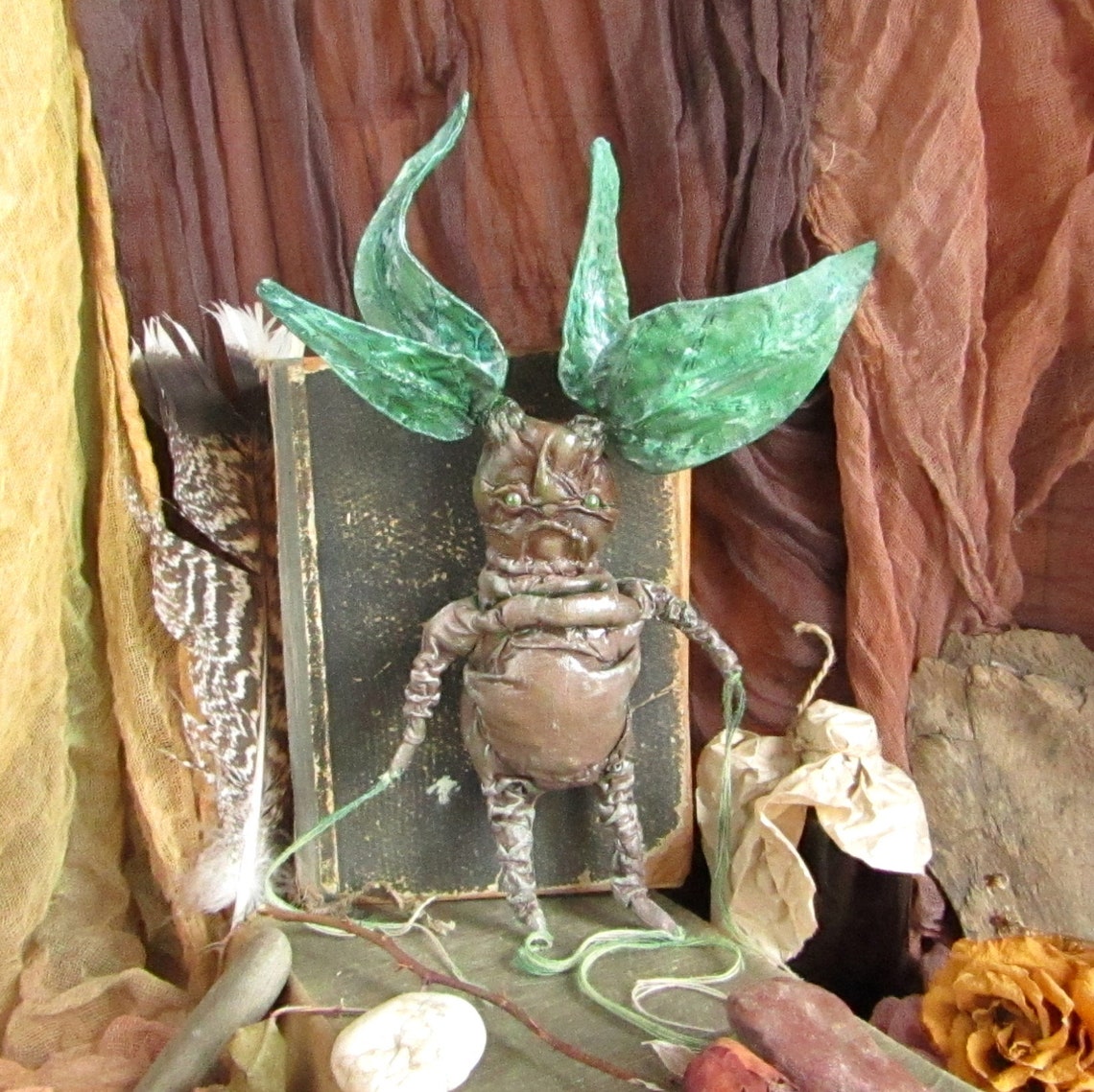 Mandragora art fantasy creature doll Handmade ooak mandrake | Etsy