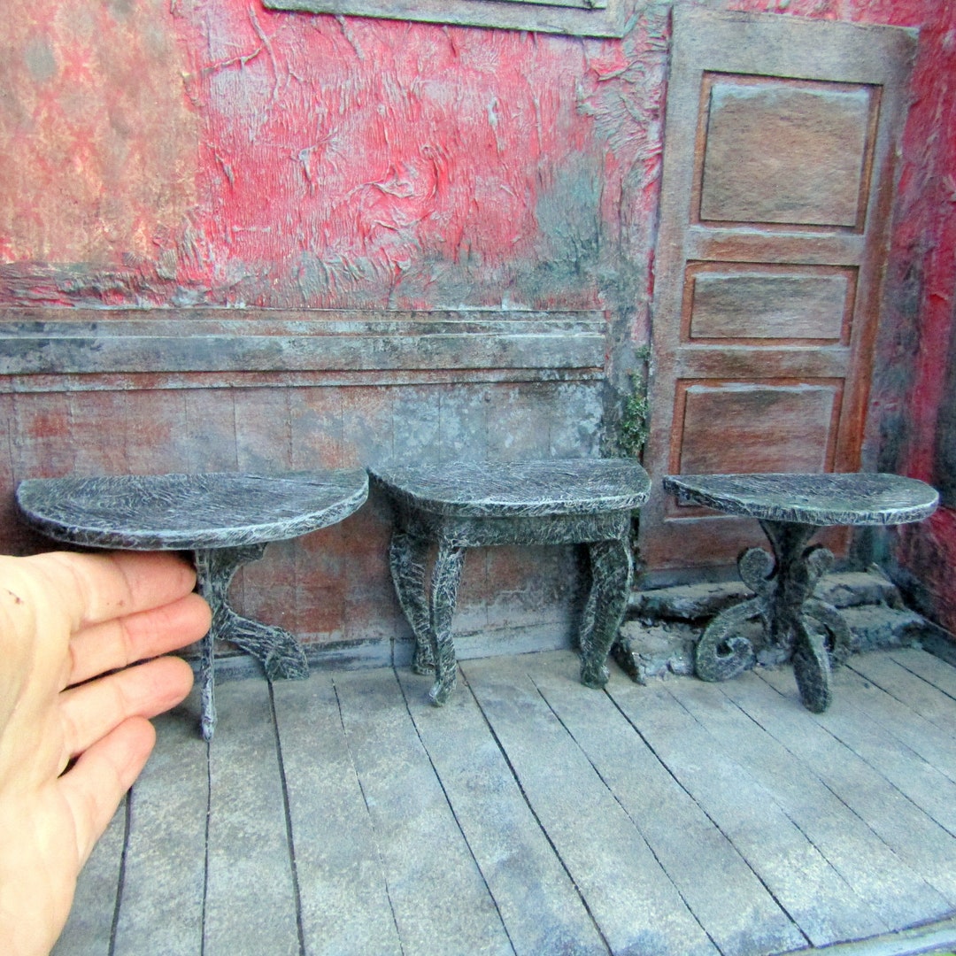 Miniature Half Round Hall Table 1:12 Scale Furniture Haunted Witch ...