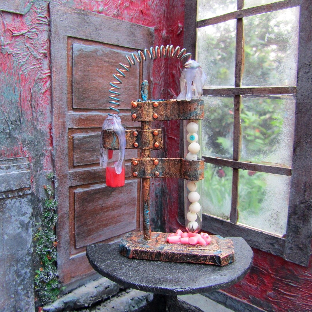 Halloween Dollhouse Miniature Laboratory Wizard Alchemy Lab Apothecary ...
