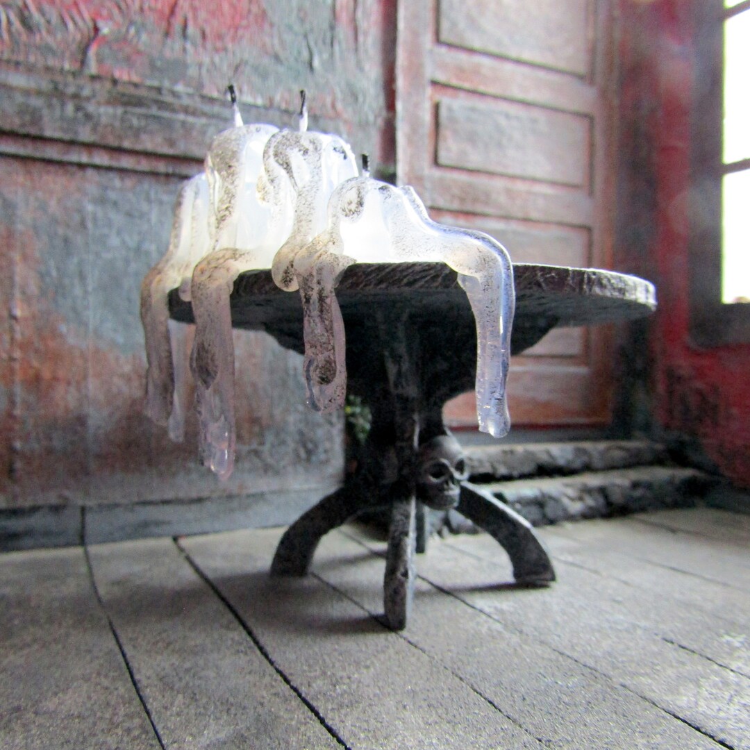 1/12 Miniature Table Set With Candles Haunted Items Dollhouse ...