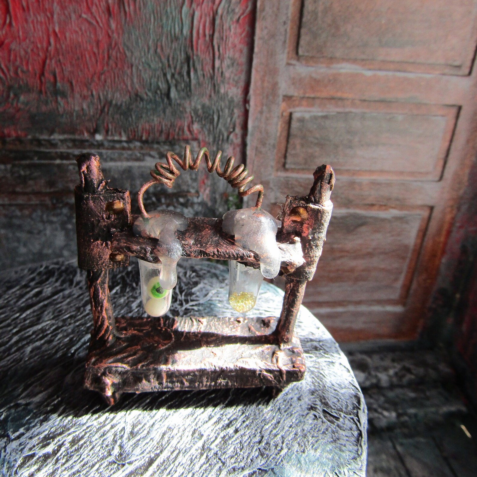 Witch Dollhouse Mini Alchemy Lab Haunted Miniature Apothecary Cabinet ...