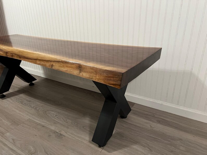 Solid Black Walnut Bench With Self-leveling Legs - Etsy