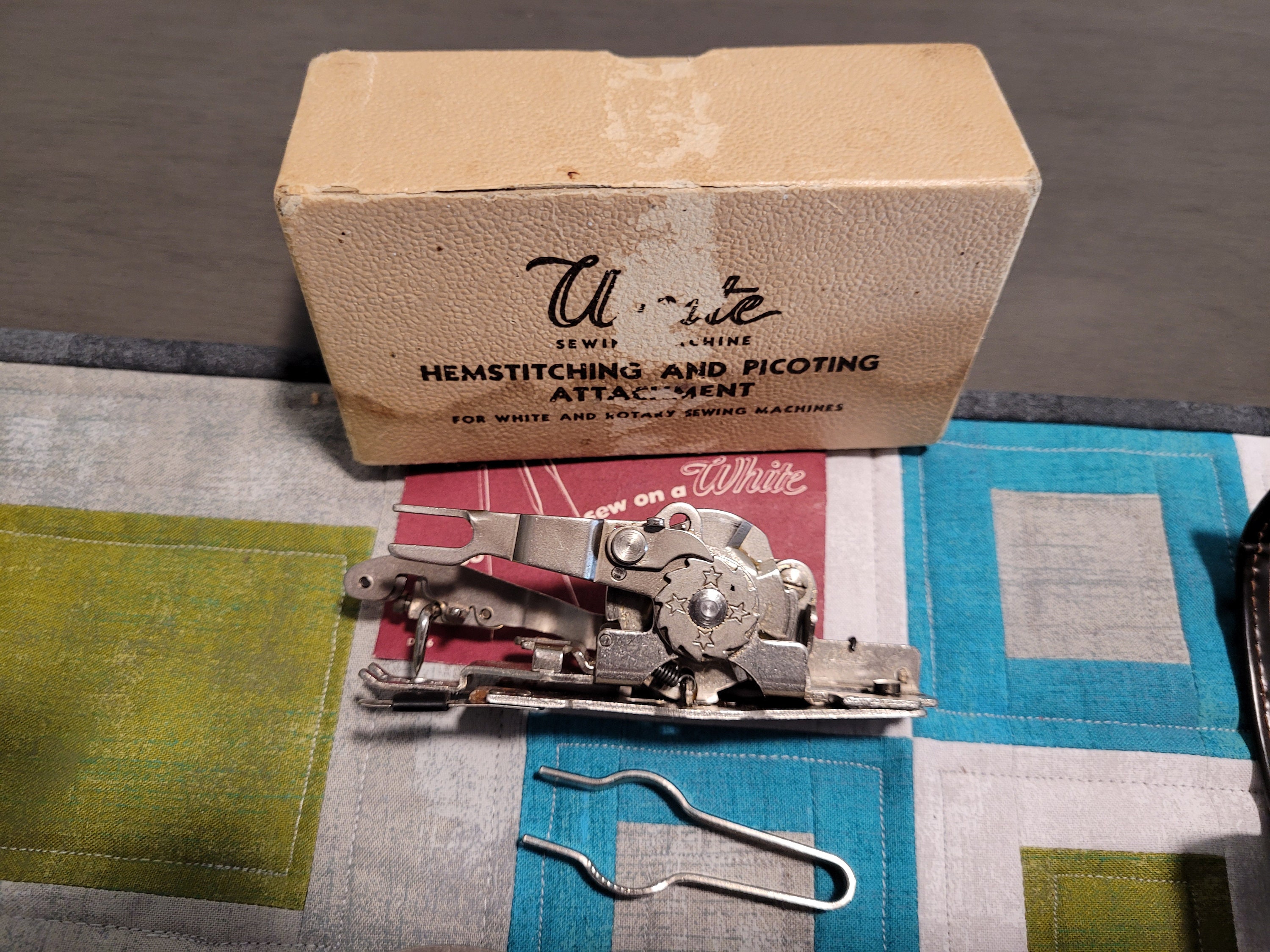 Vintage White Buttonholer and Hemstitching & Picoting Attachment - Etsy