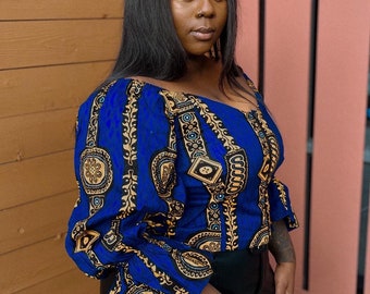 Lia off Shoulder Top African Print Loose Blouse African - Etsy