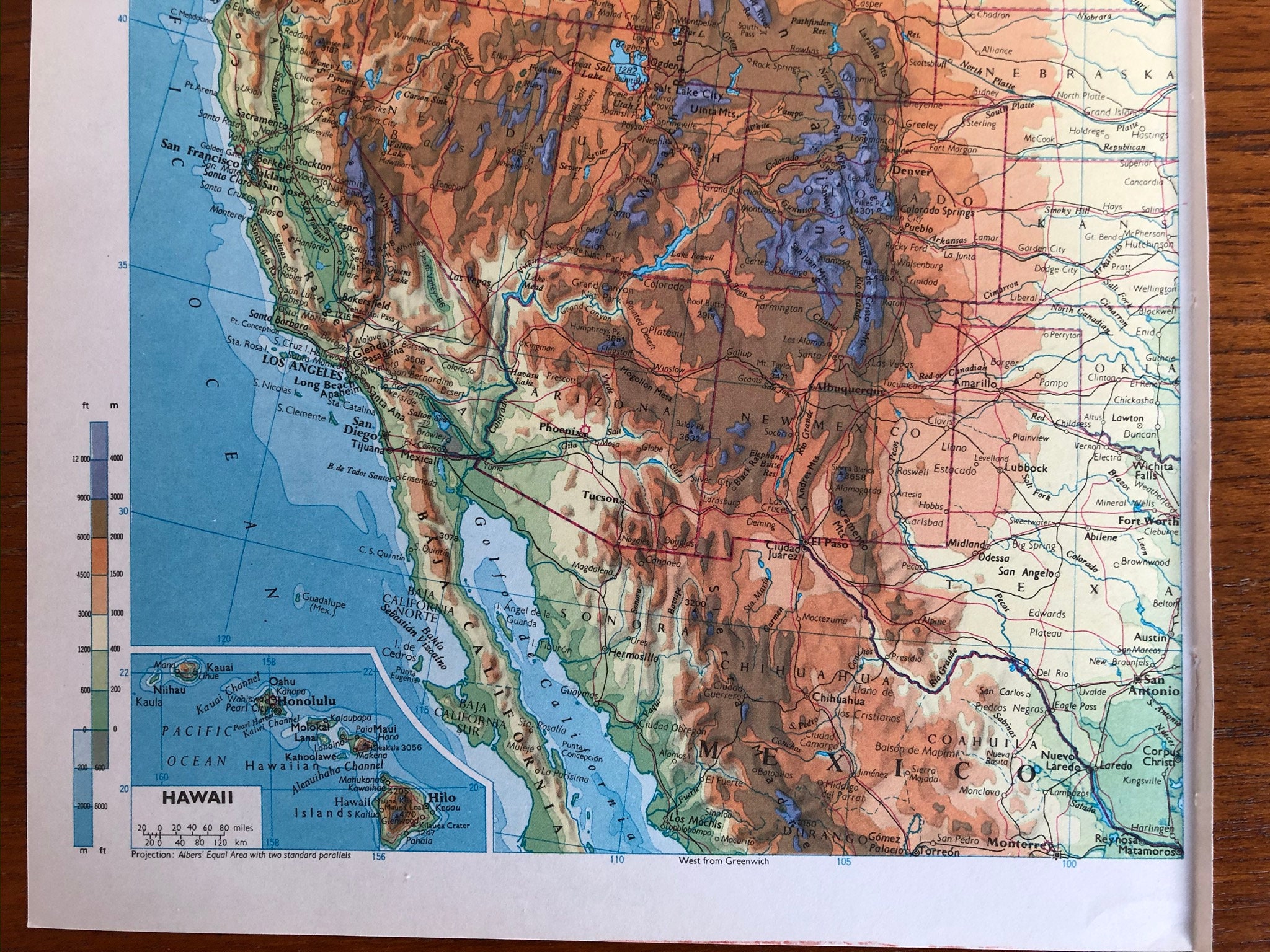 United States Map, Vintage 1978 Two Book Pages From Atlas, With Eastern ...