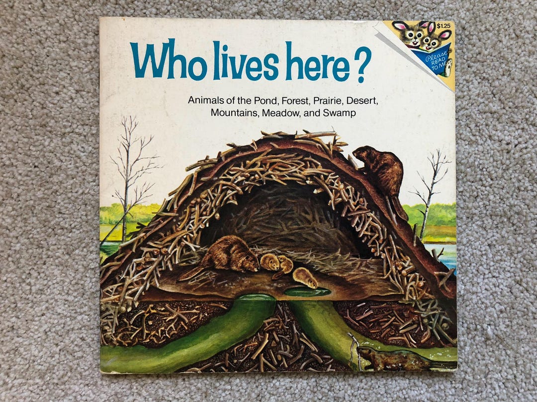 Who Lives Here? by Dot and Sy Barlowe, 1978, Vintage Animal Book - Etsy