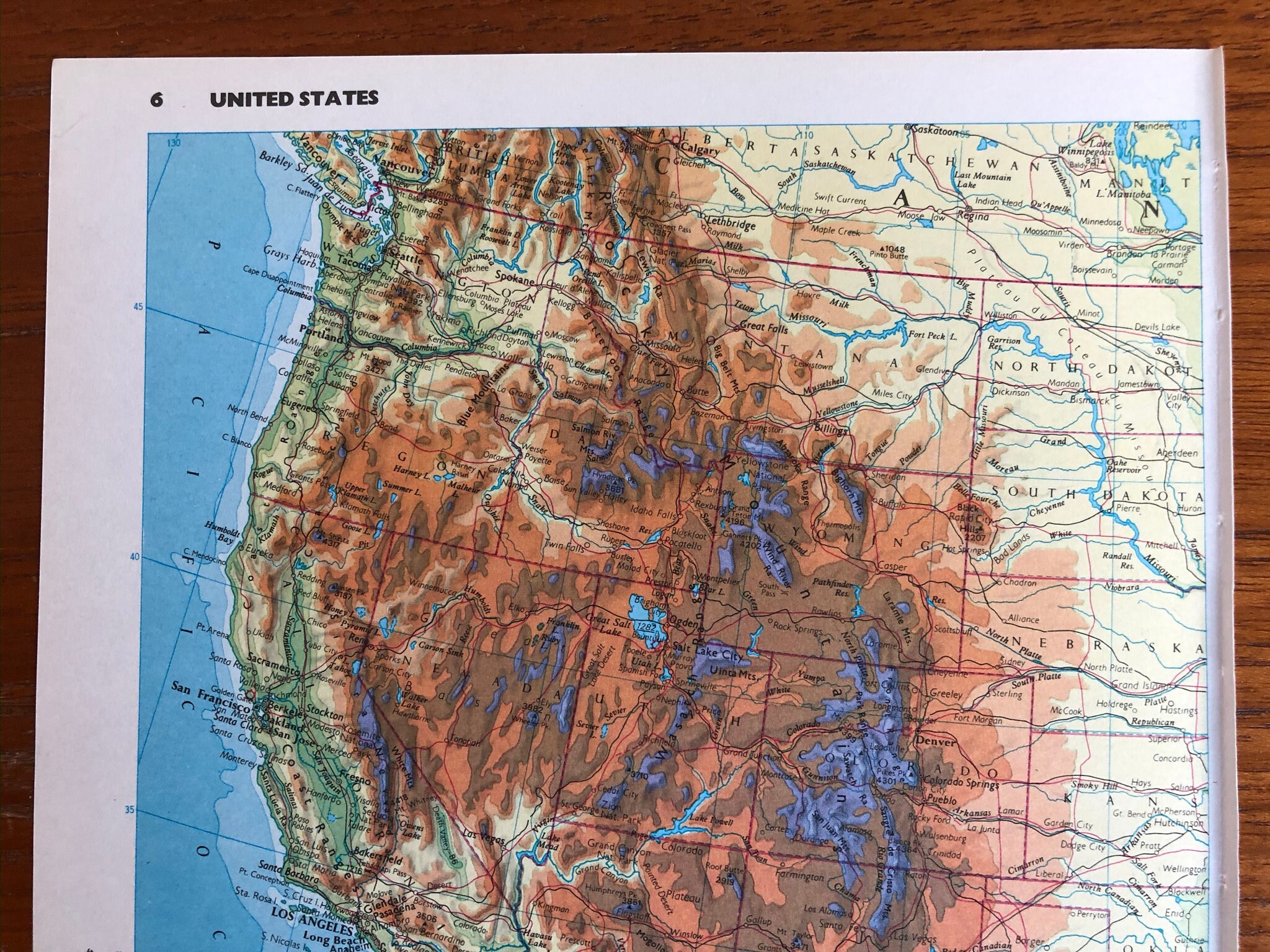 United States Map, Vintage 1978 Two Book Pages From Atlas, With Eastern ...
