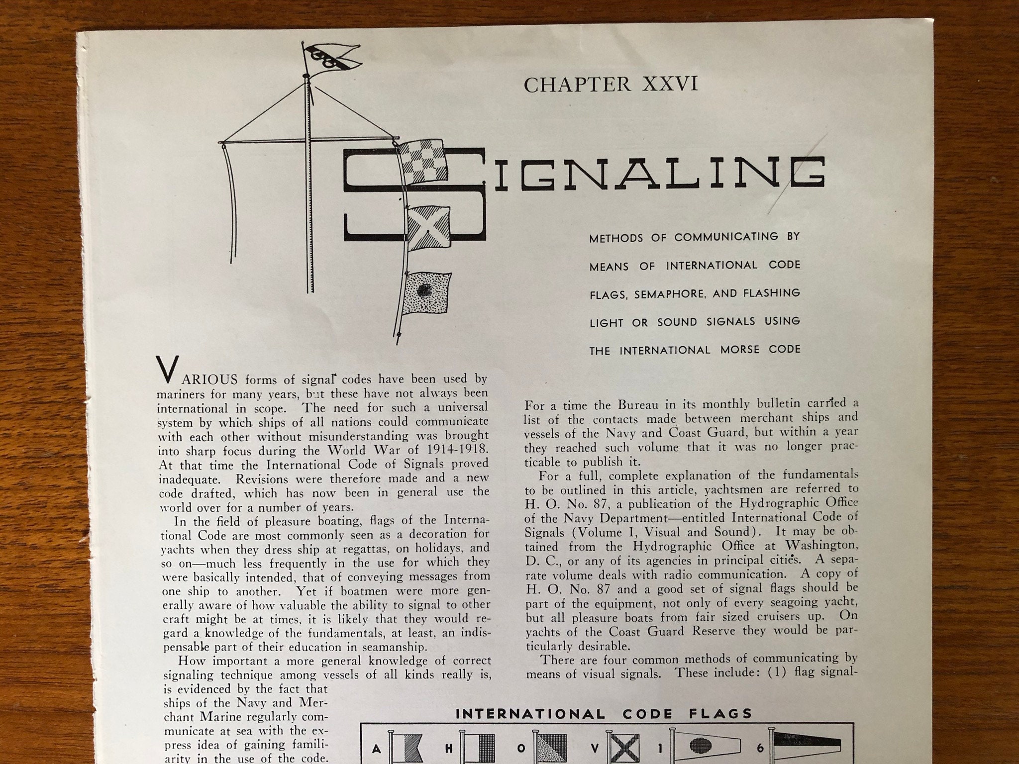 Morse Code and International Code Flags, 1961 Vintage Book Page in ...