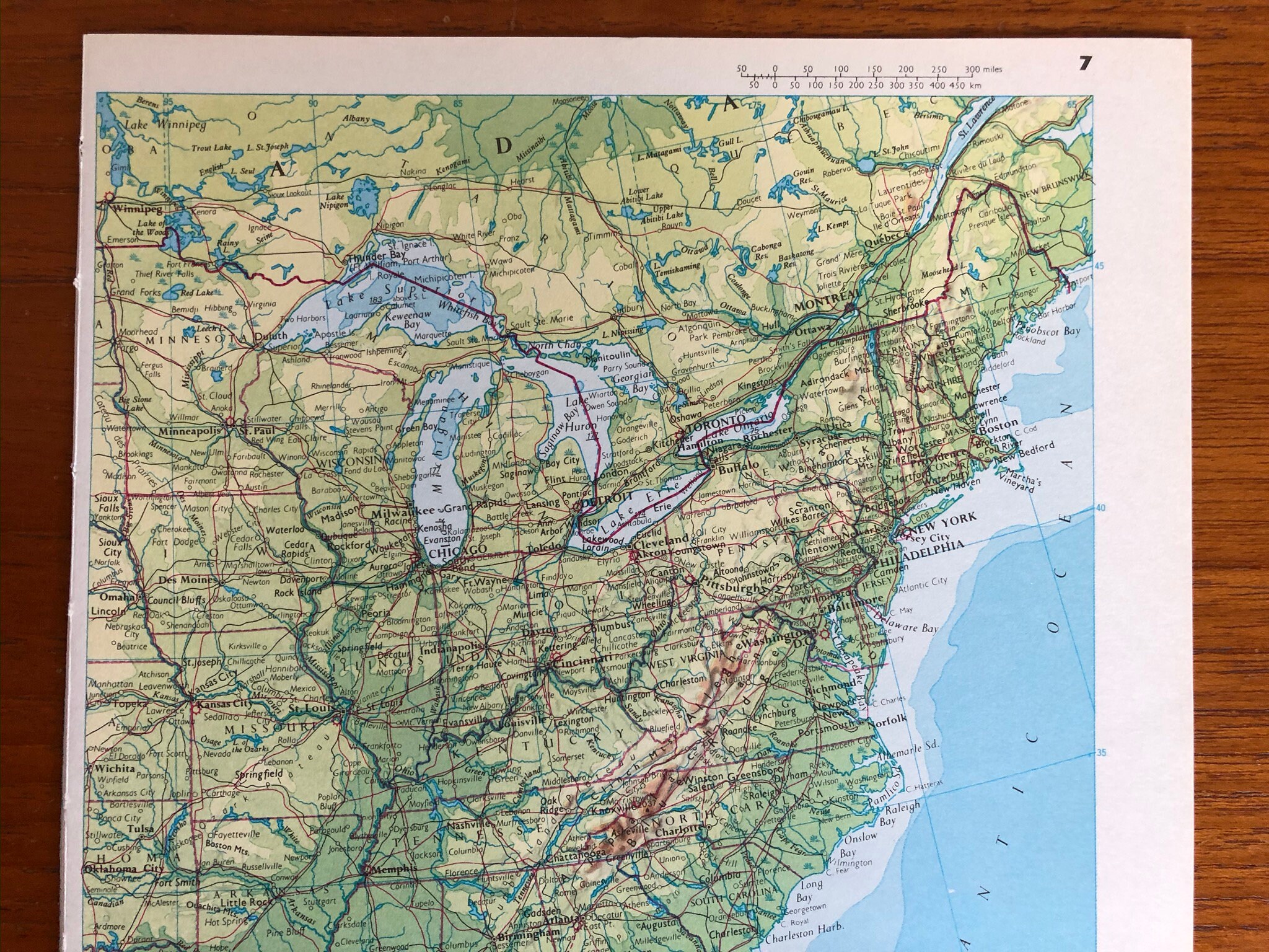 United States Map, Vintage 1978 Two Book Pages From Atlas, With Eastern ...