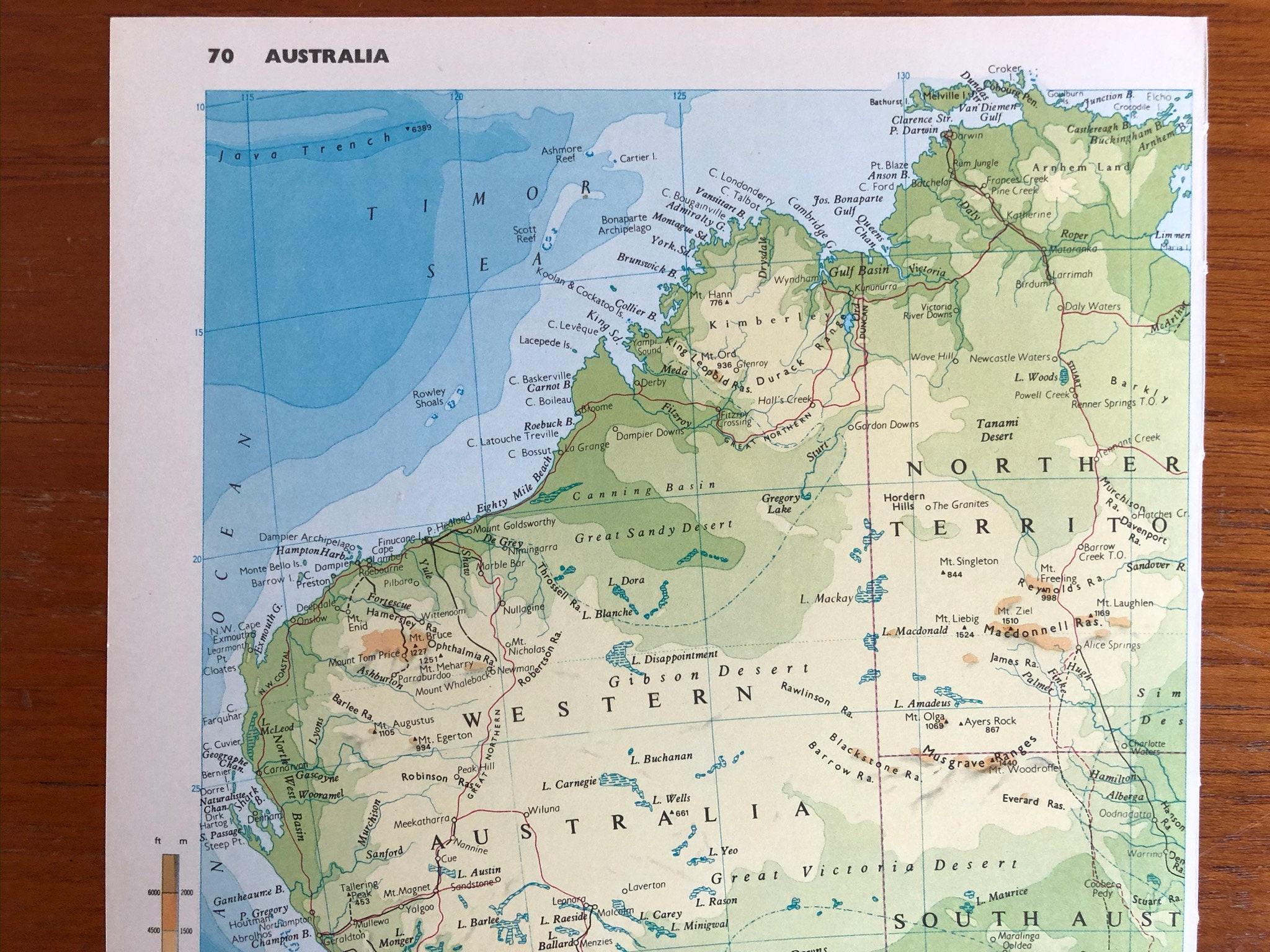 Australia Map, Vintage 1978 Two Book Pages From Atlas, With New Zealand ...