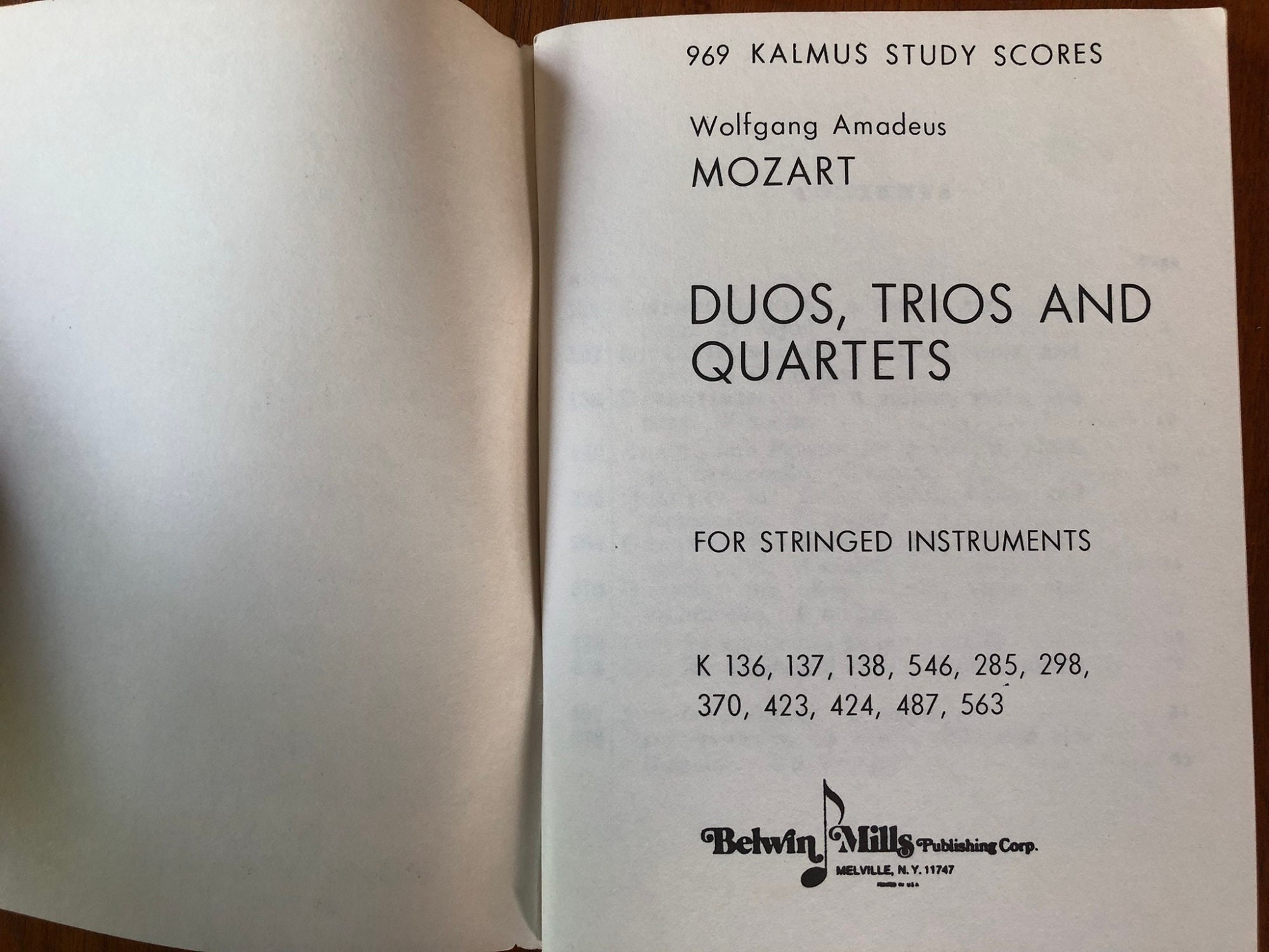 Kalmus Study Scores, Duos Trios and Quartets, and Quartets for Stringed ...