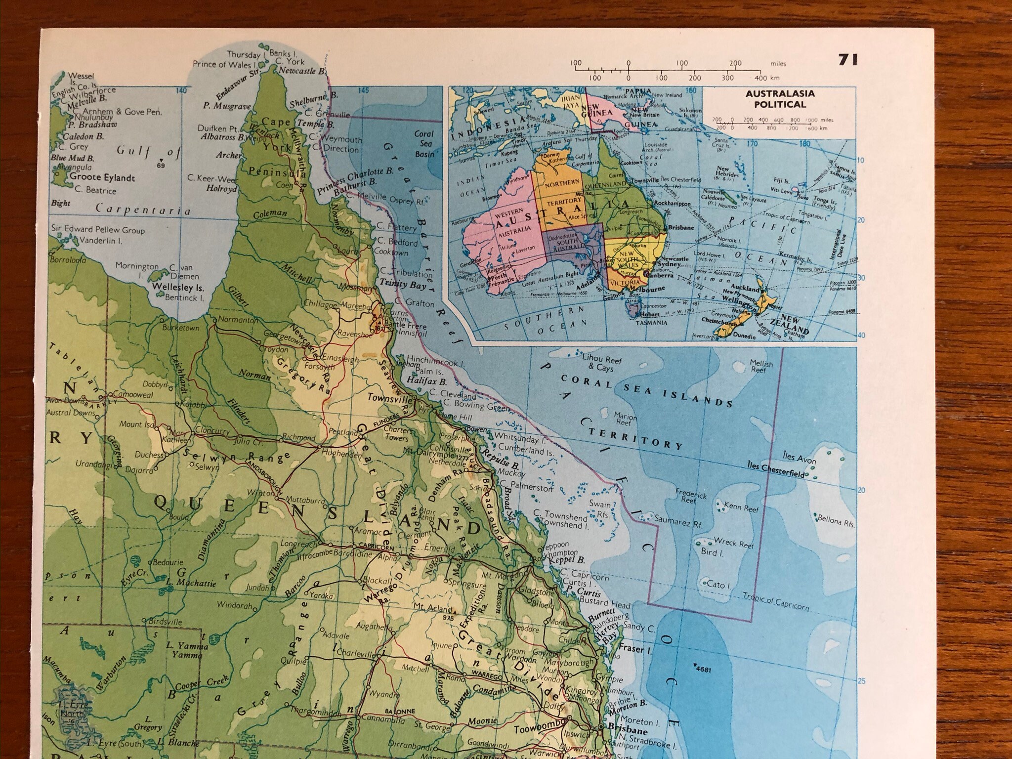 Australia Map Vintage 1978 Two Book Pages From Atlas With - Etsy