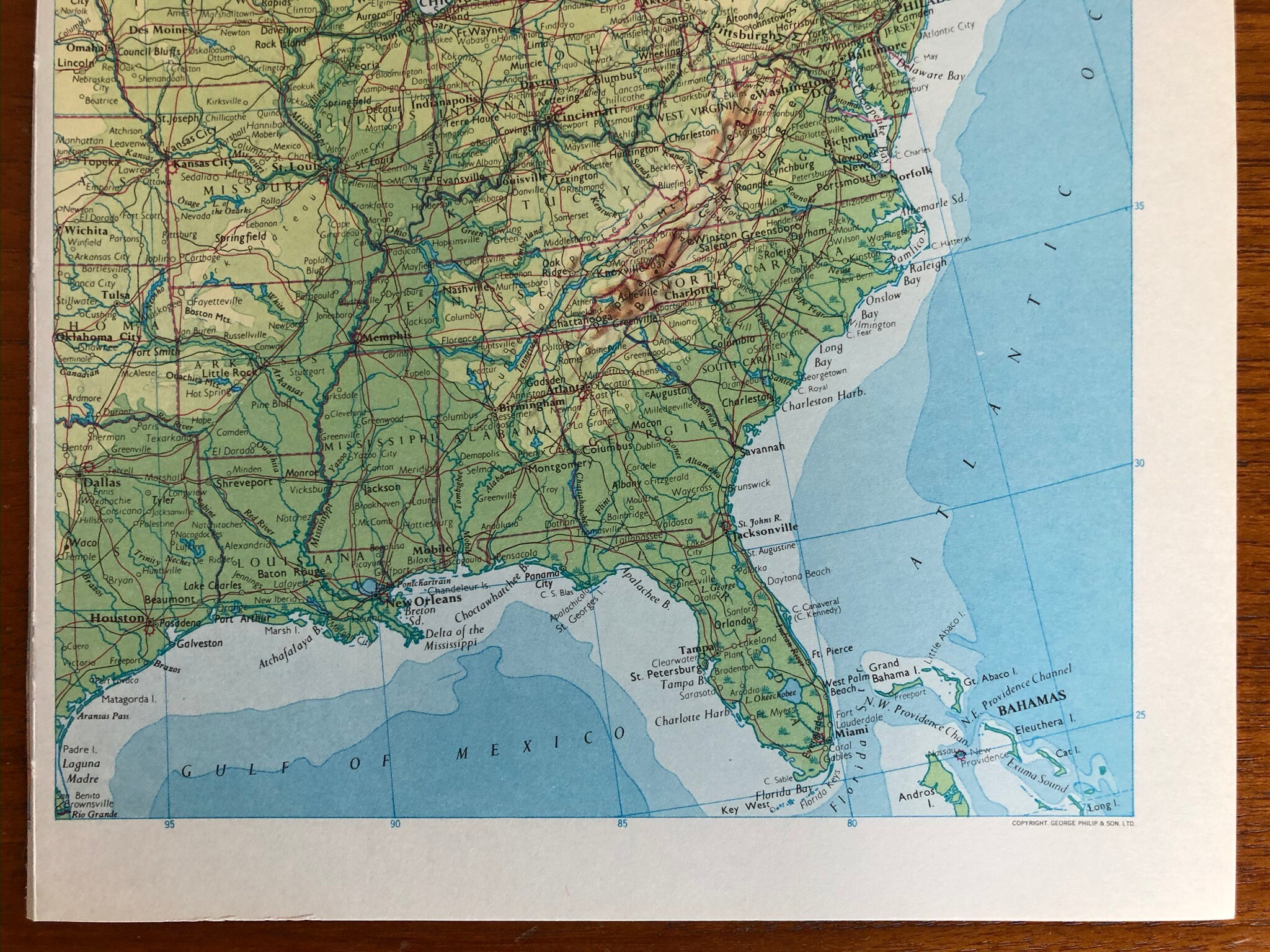 United States Map, Vintage 1978 Two Book Pages From Atlas, With Eastern ...