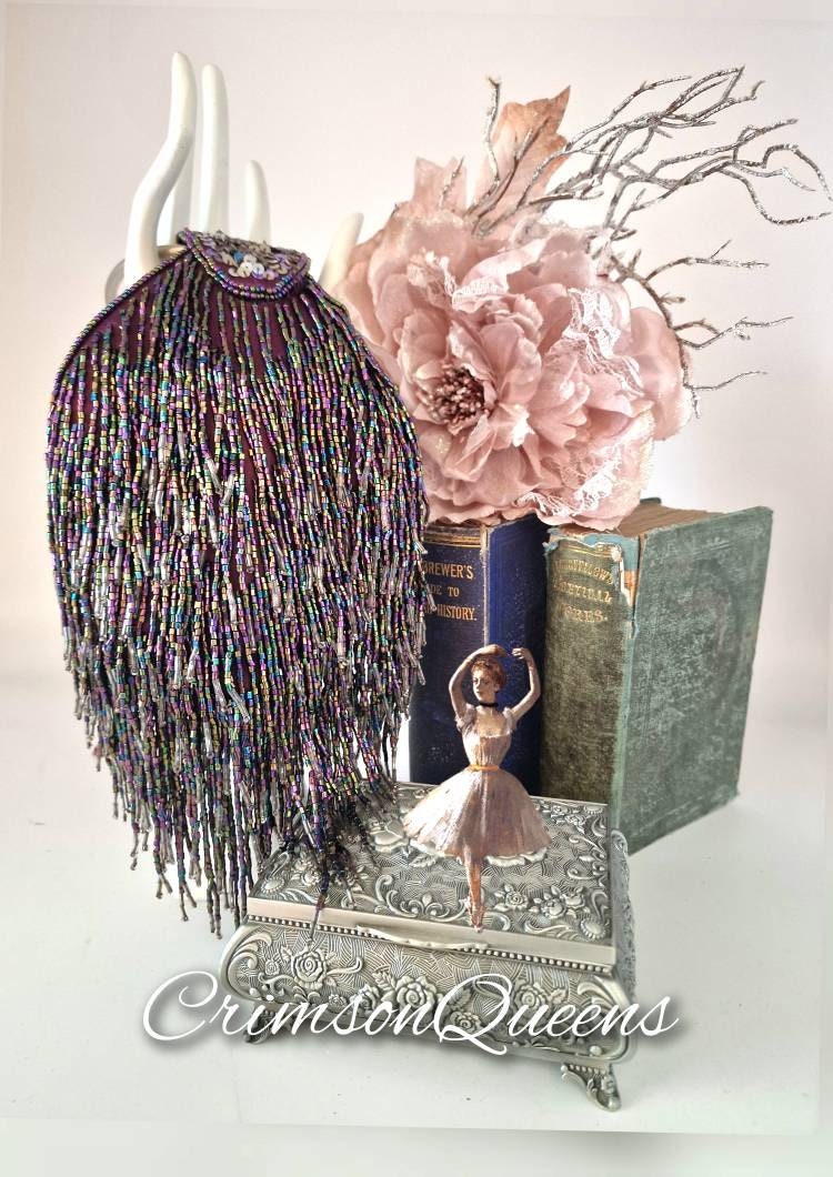 Flapper Evening Bag 1920s Tasseled Bag Flapper Beaded Bag Vintage ...