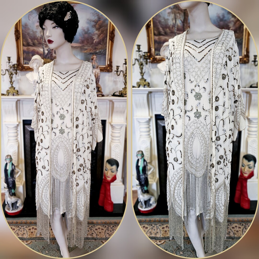 Vintage Art Deco Great Gatsby 1920s Style Flapper Coat Finished With ...