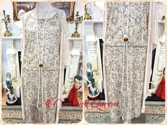 1920s flapper dress mesh dress Great Gatsby dress 192… - Gem