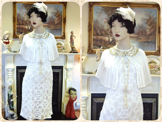 Flapper wedding 1920s dress Great Gatsby Art Deco bri… - Gem