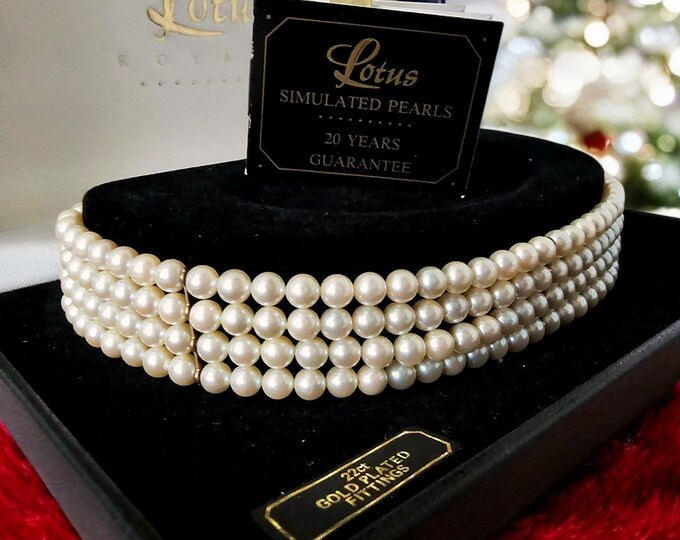 Vintage Flapper 1910s 1920's Style Simulated Four-strand Pearl Glass ...