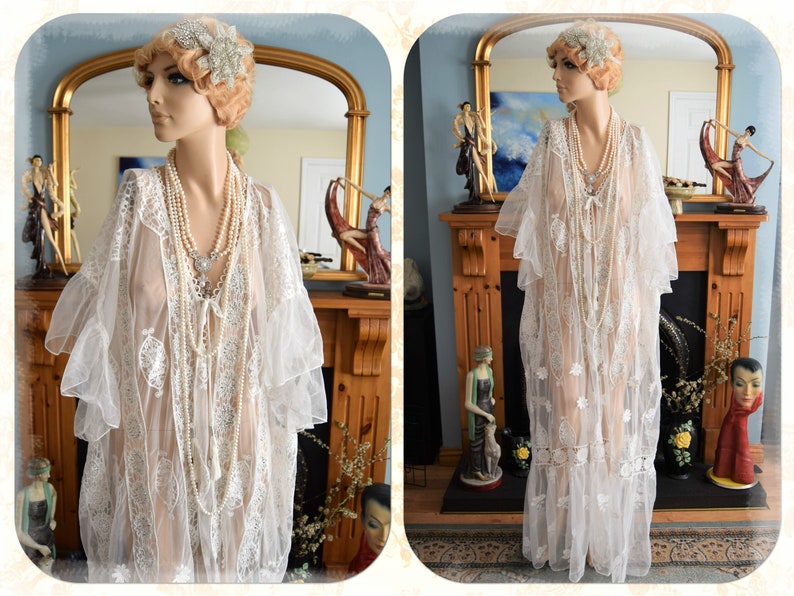 Vintage 1920s Kaftan Dress Bohemian Gypsy Hippy Boho Wedding Art Deco ...